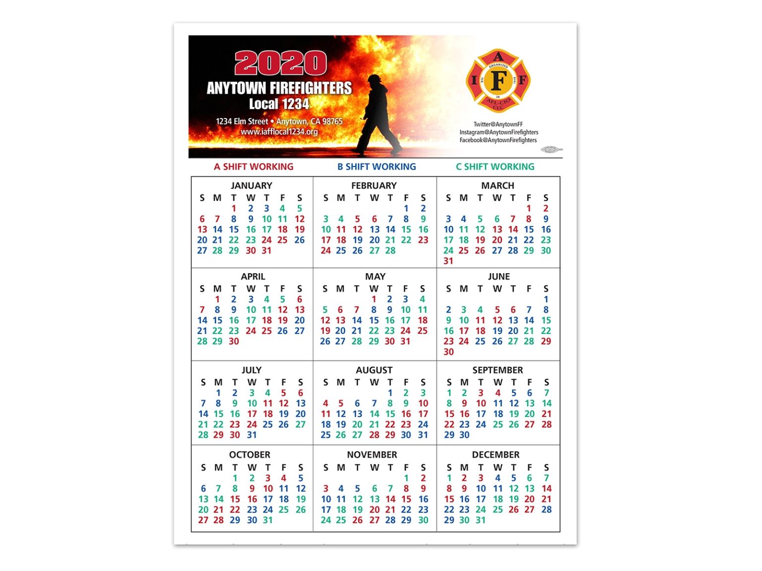 Free Printable 2025 2026 Day Firefighter Shift Calendar - Printable ...